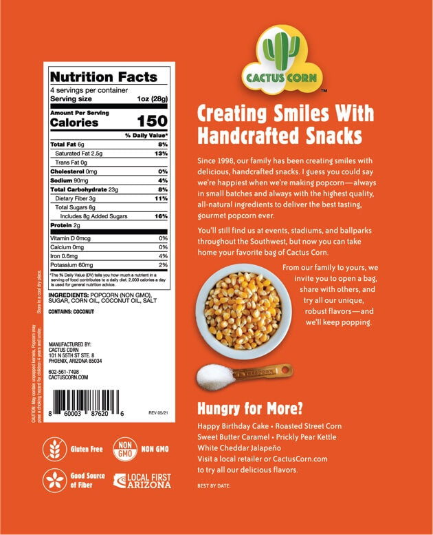 Original Kettle Corn Popcorn (3, 6 or 12-Pack) – Cactus Corn